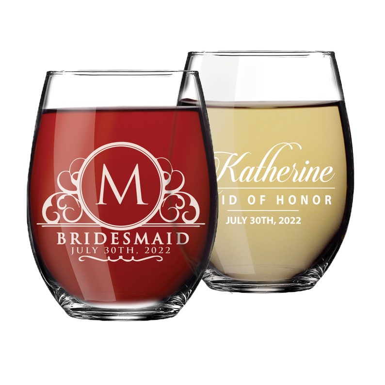 Custom Stemless Wine Glasses Personalized Wine Glasses Etsy