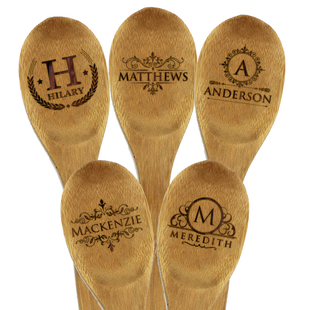 Custom Wood Spoon Custom Bamboo Spoon Engraved Spoon Personalized Spoon ...