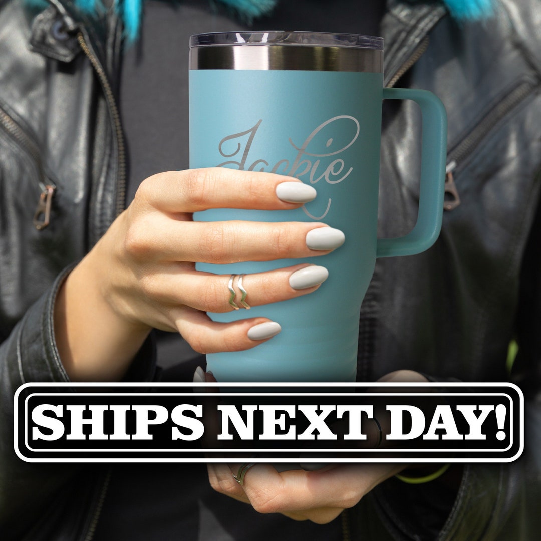 Custom Insulated Coffee Mug With Handle 20 Oz Customized Insulated