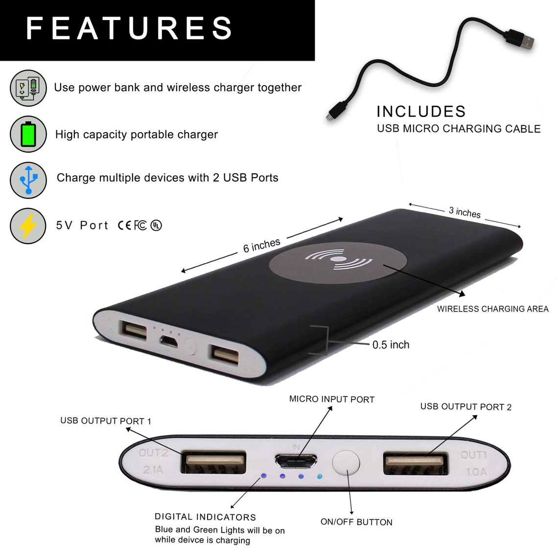 Portable Custom Phone Charger - Wireless Charging Pad - Portable ...