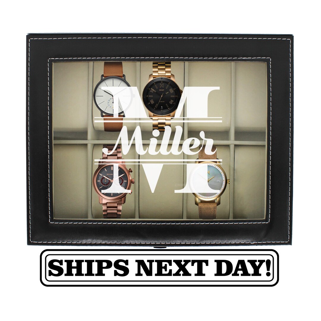 Engraved Watch Box, Watch Storage Box, Gifts for Him, Husband Gift ...