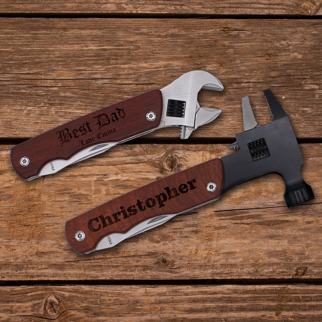 Engraved Multitool Set - Wrench Multitool Wood Handle - Personalized ...