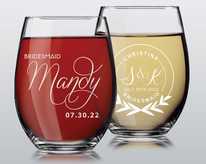 Personalized Wine Glasses Etched Wine Glasses Custom Wine Etsy