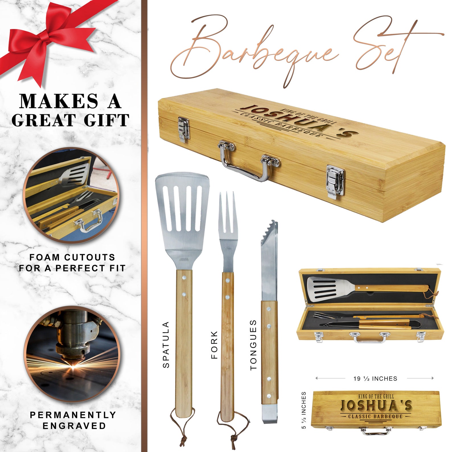 Engraved Grill Set Custom Grill Toolsgrilling Kit Engraved - Etsy