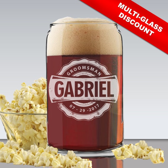 Personalized Beer Glass Can Beer Can Glasses Groomsmen Beer | Etsy