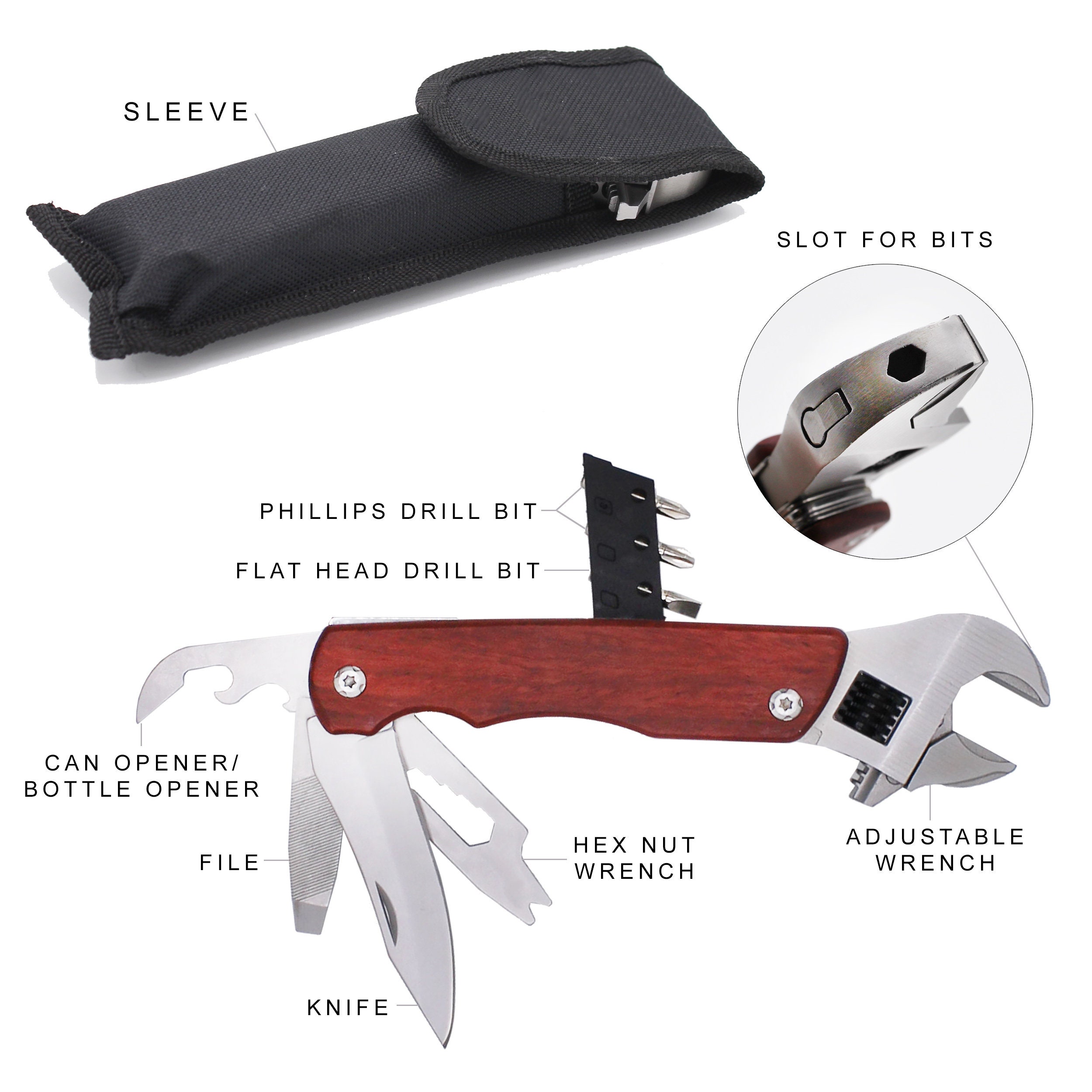 Engraved Multitool Set Wrench Multitool Wood Handle | Etsy