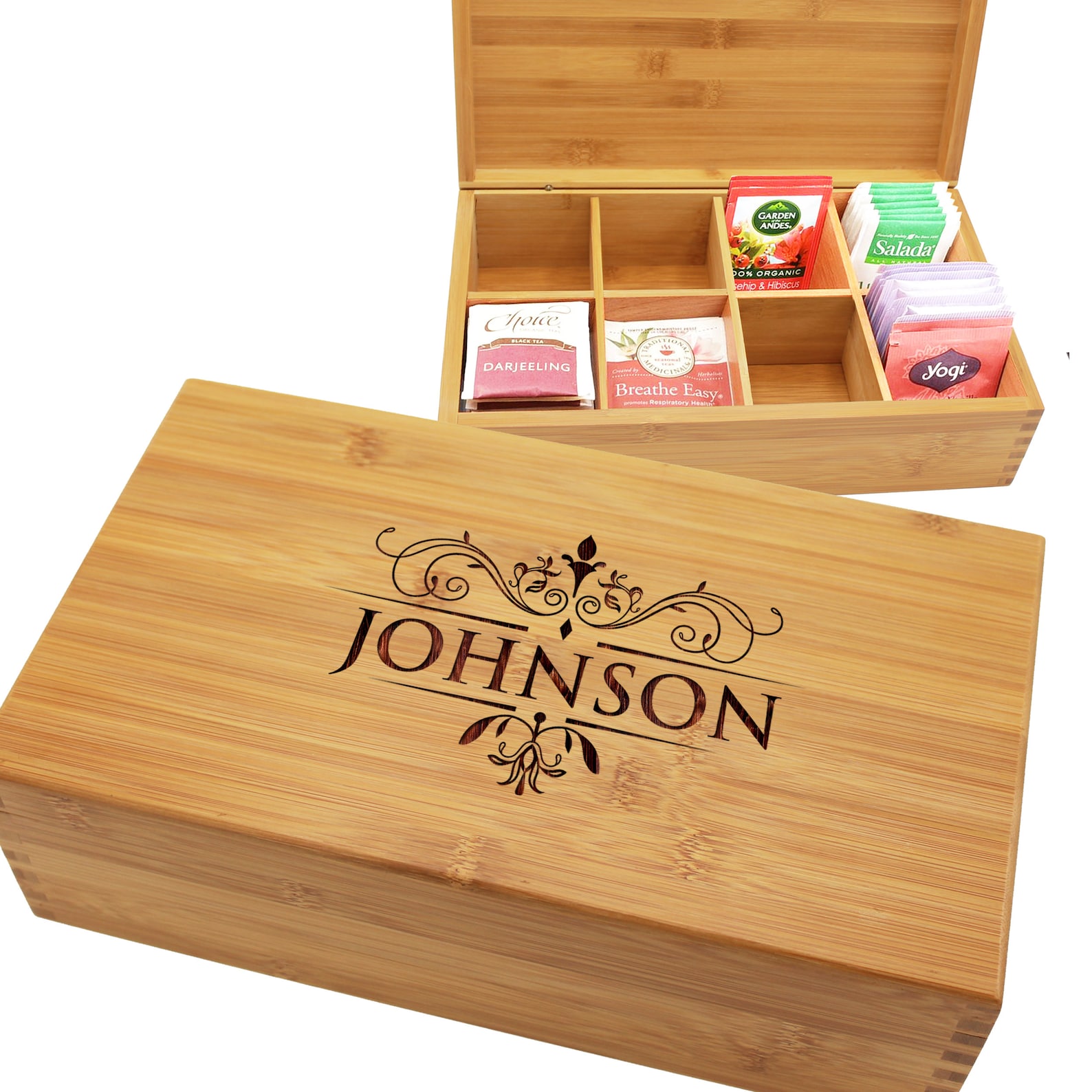 Tea Drinker Gifts Bamboo Tea Caddy Box Tea Storage - Etsy