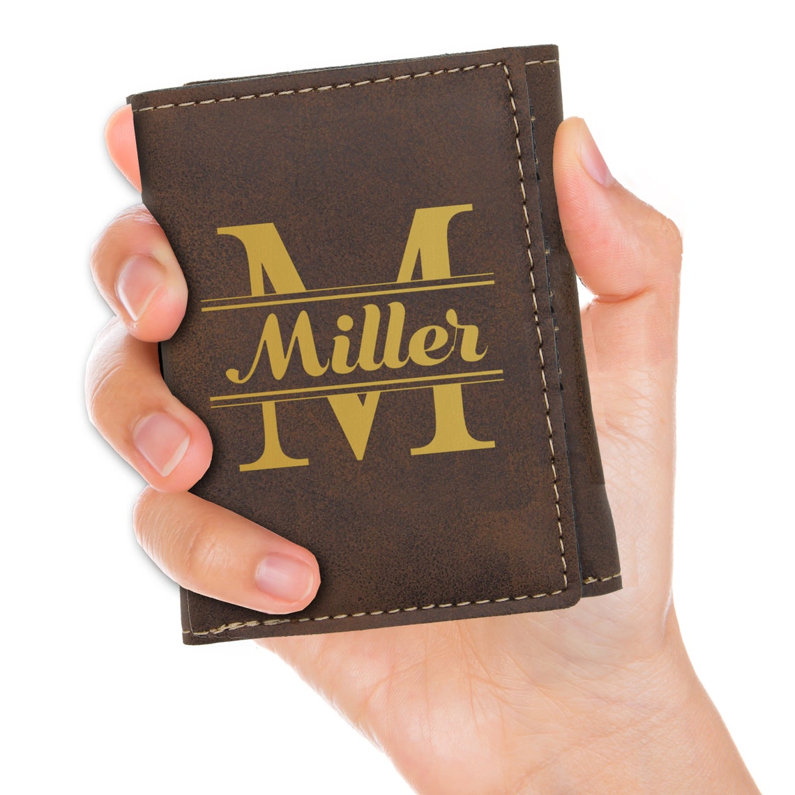 Personalized Trifold Wallets for Men - Monogrammed Leather Tri Fold ...