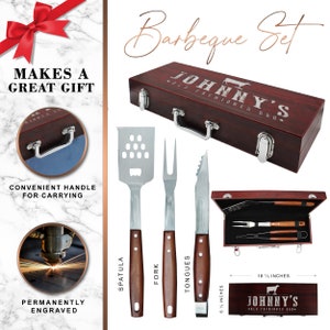 Engraved Grill Set, Custom Grill Tools,grilling Kit, Engraved BBQ Set ...