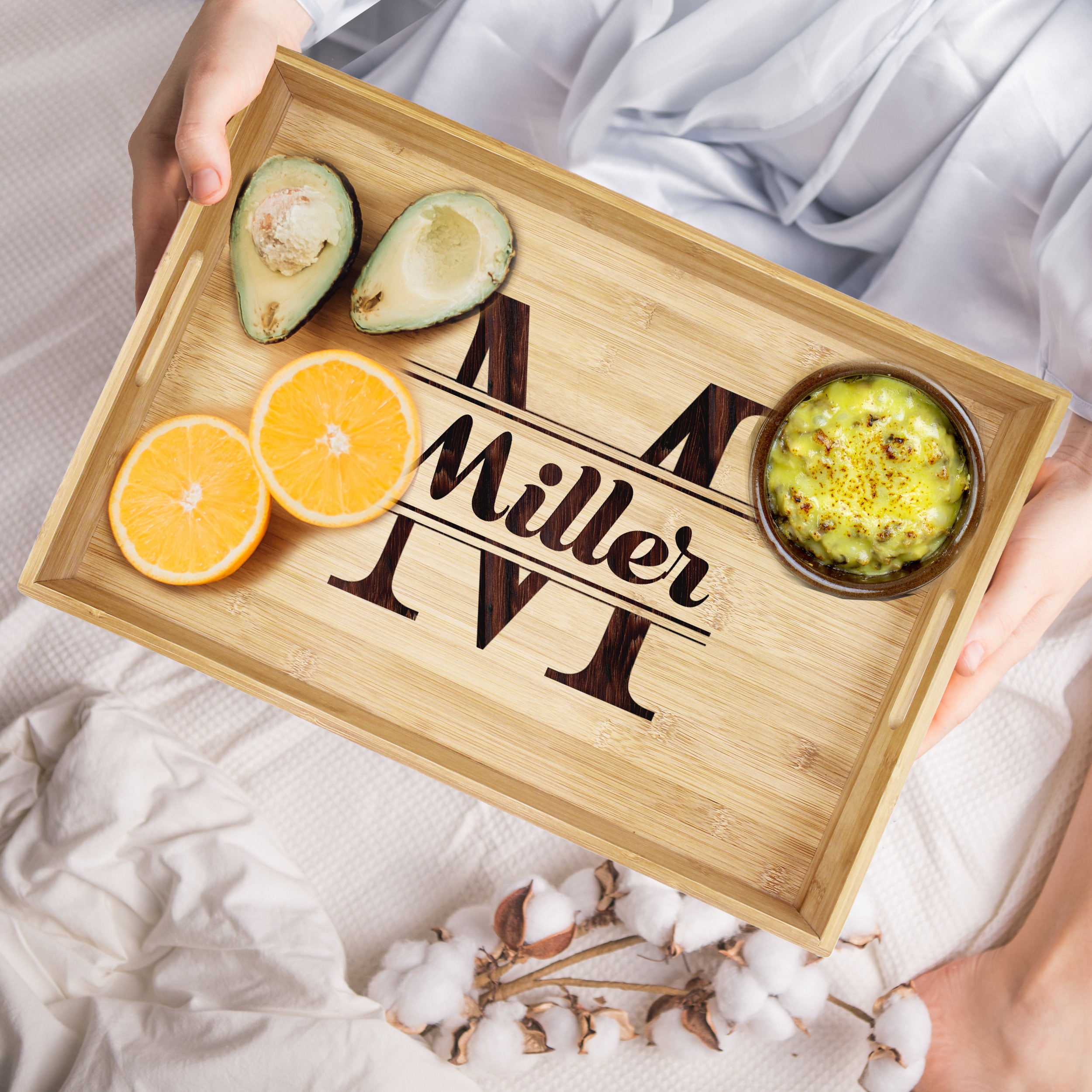 Custom Wood Serving Tray Custom Wood Tray for Ottoman - Etsy