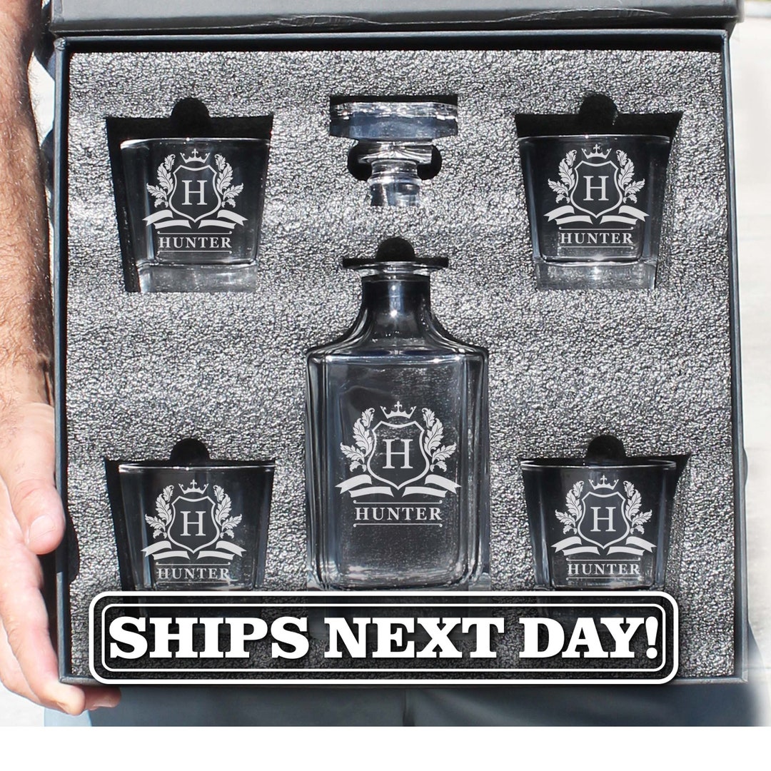 Decanter and Glasses Gift Set Personalized Decanter With Gift Box ...