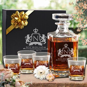 Decanter and Glasses Gift Set Personalized Decanter With Gift Box ...