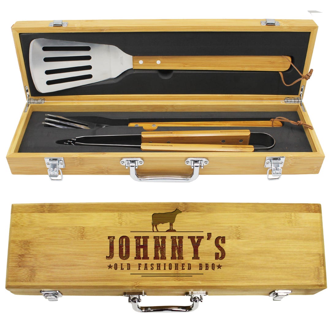 Engraved Grill Set, Custom Grill Tools,grilling Kit, Engraved BBQ Set ...