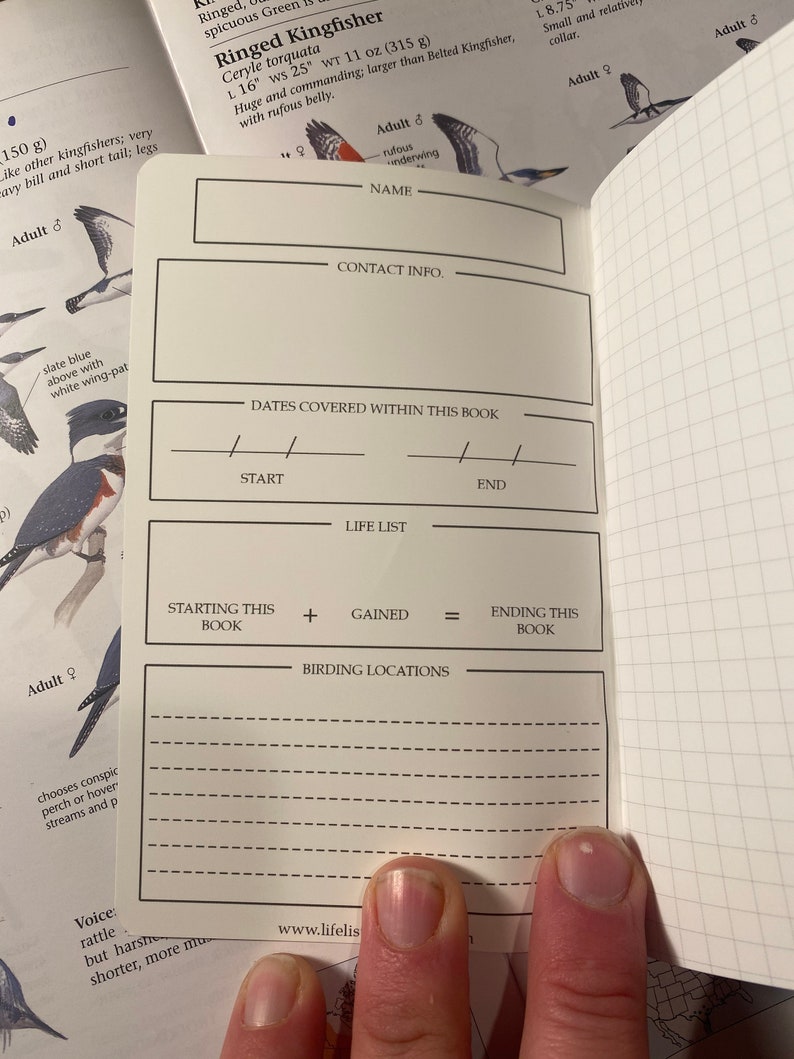 Waterproof Pocket Birding Notebook - Belted Kingfisher - Etsy