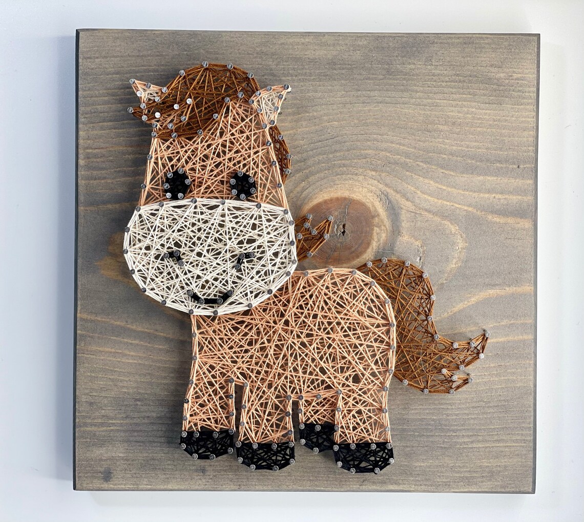 Farm Animal String Art // Horse Art // Pig Art // Sheep Art // | Etsy