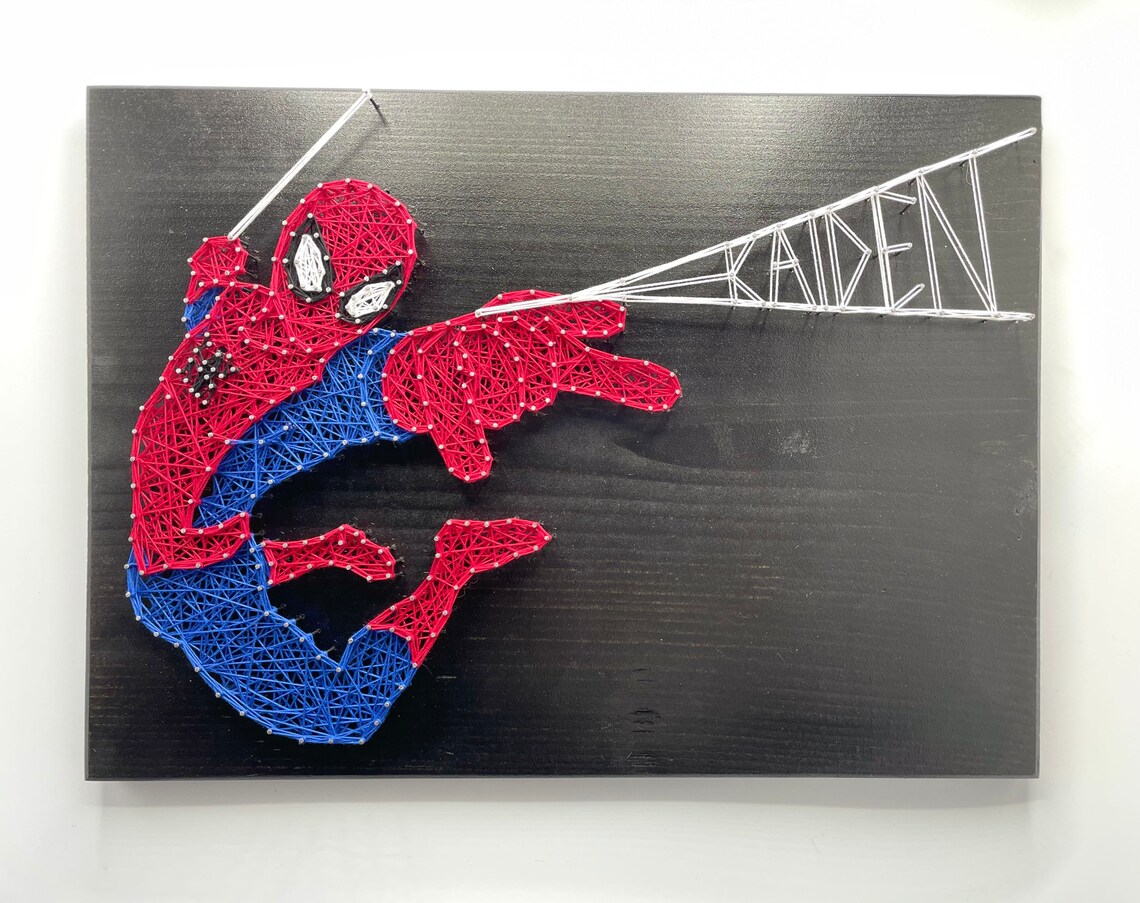 Spider-man String Art With Personalization - Etsy