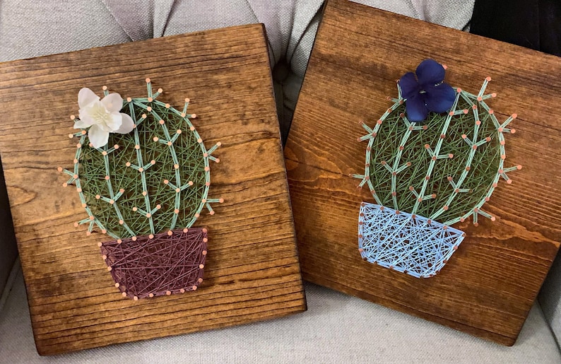 Cactus String Art // Succulent Decor - Etsy