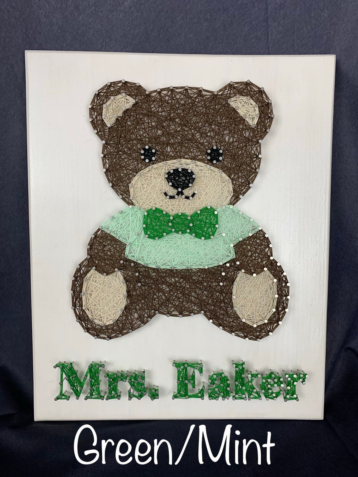 Teddy Bear String Art // Child's Name Personalized String | Etsy