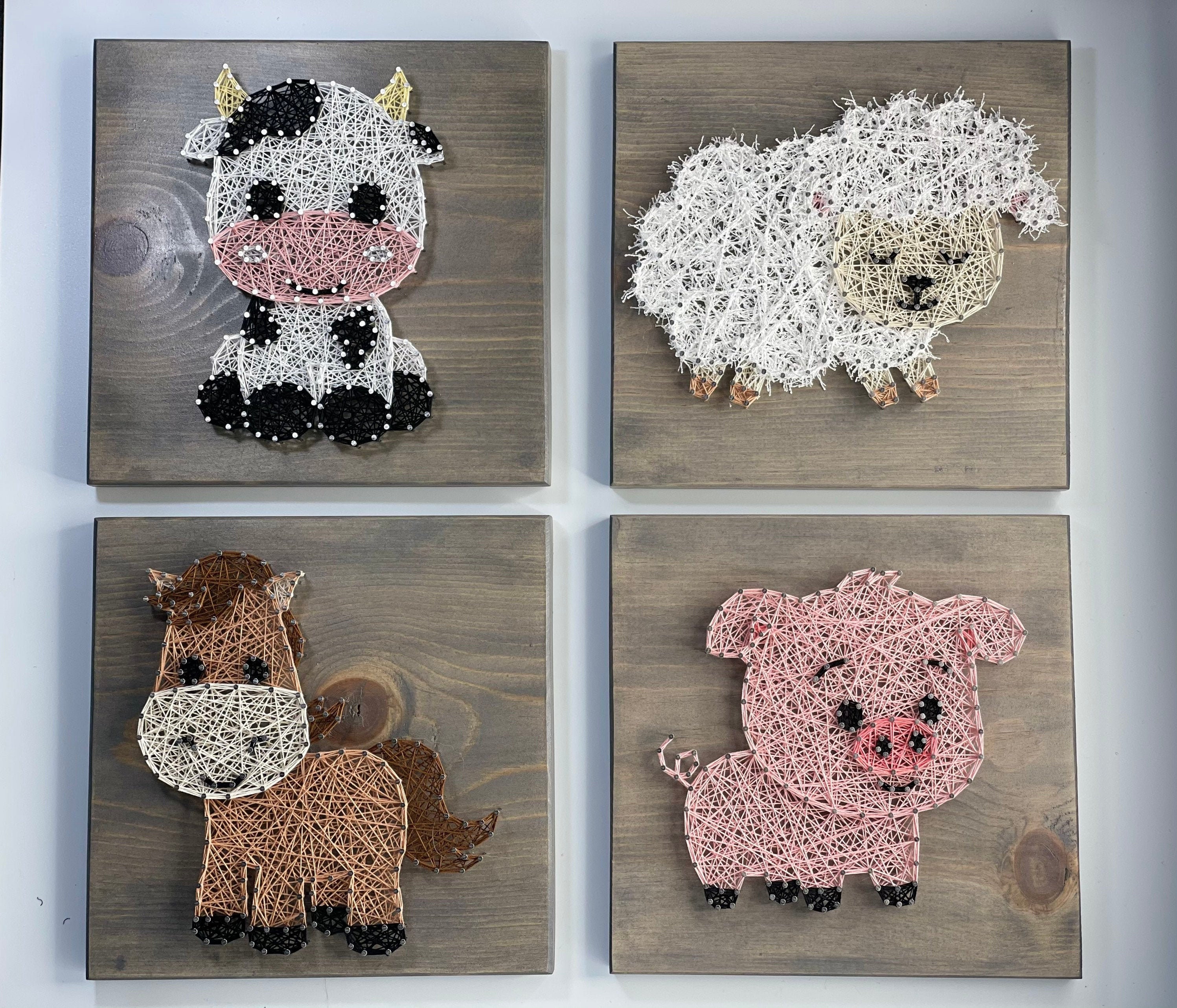 Farm Animal String Art // Horse Art // Pig Art // Sheep Art // | Etsy