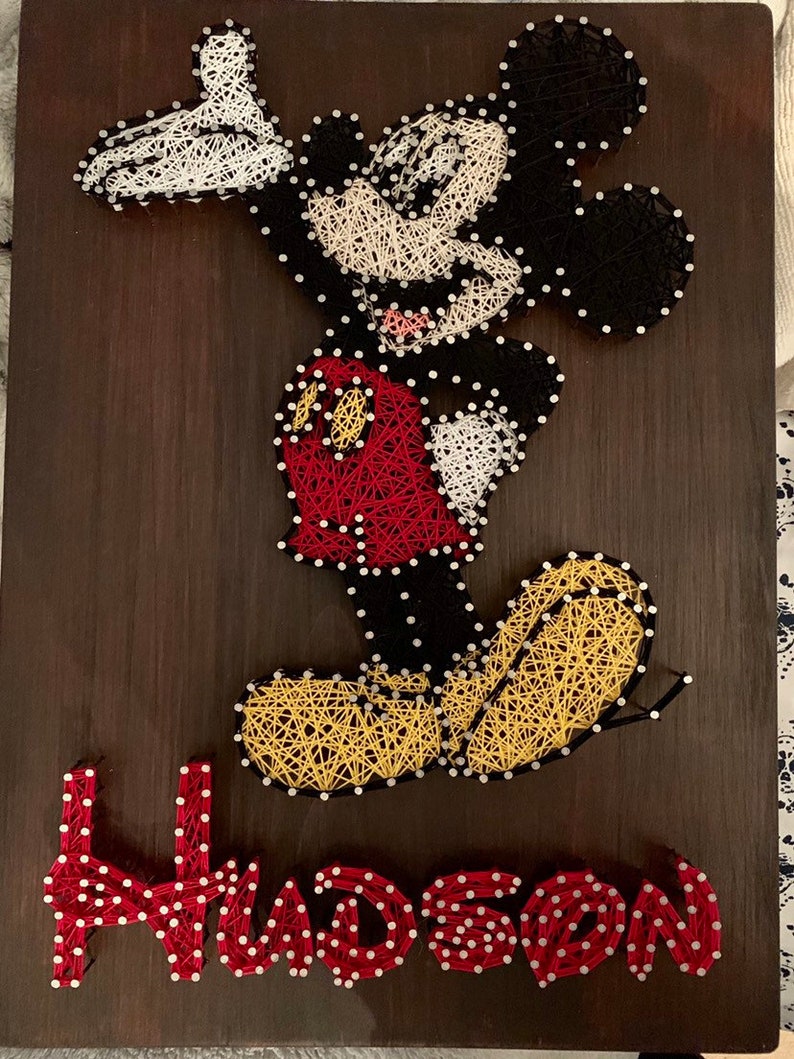 Mickey Mouse Inspired String Art // Disney String Art - Etsy
