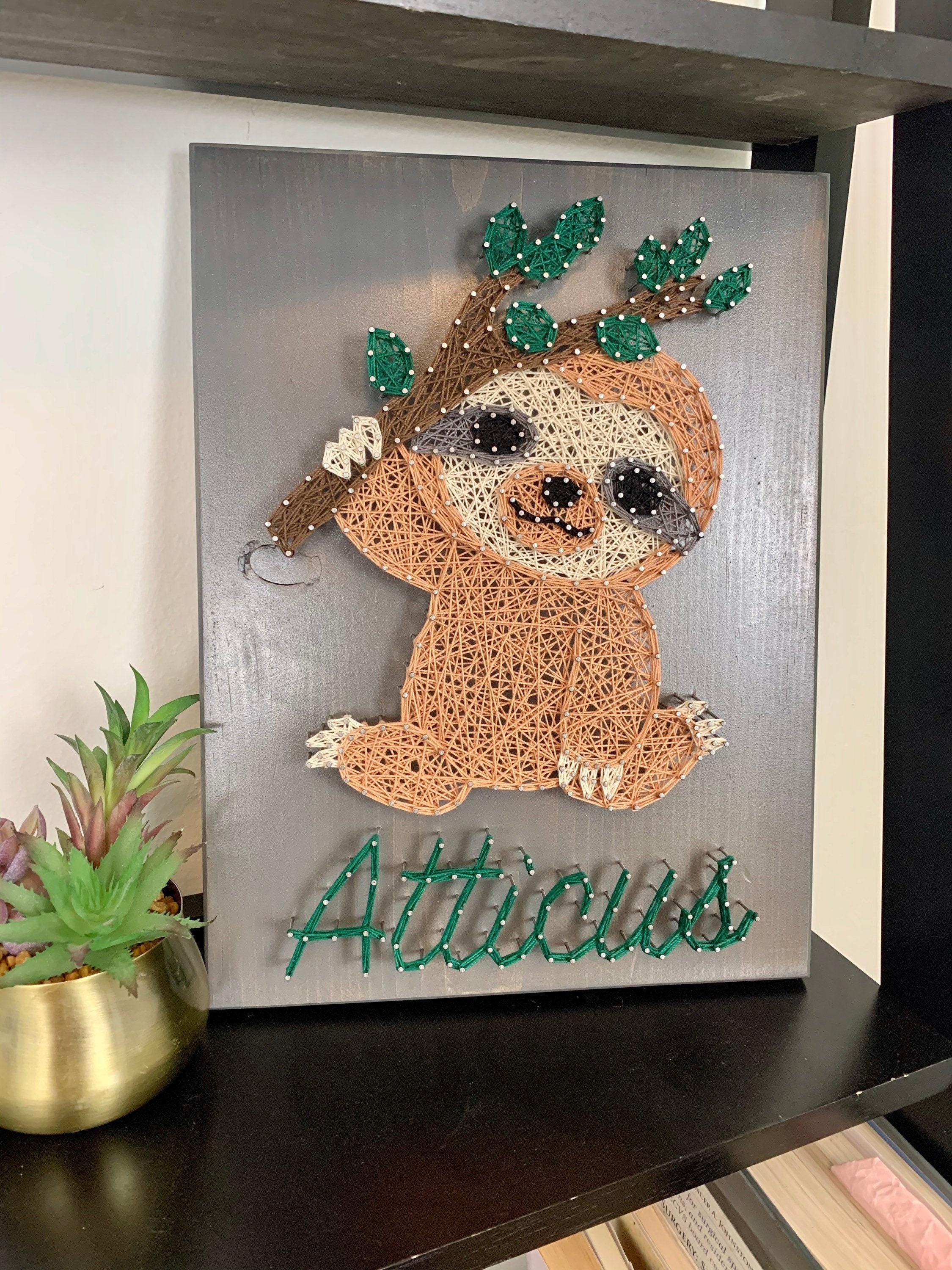 Baby Sloth String Art // Nursery Sloth | Etsy