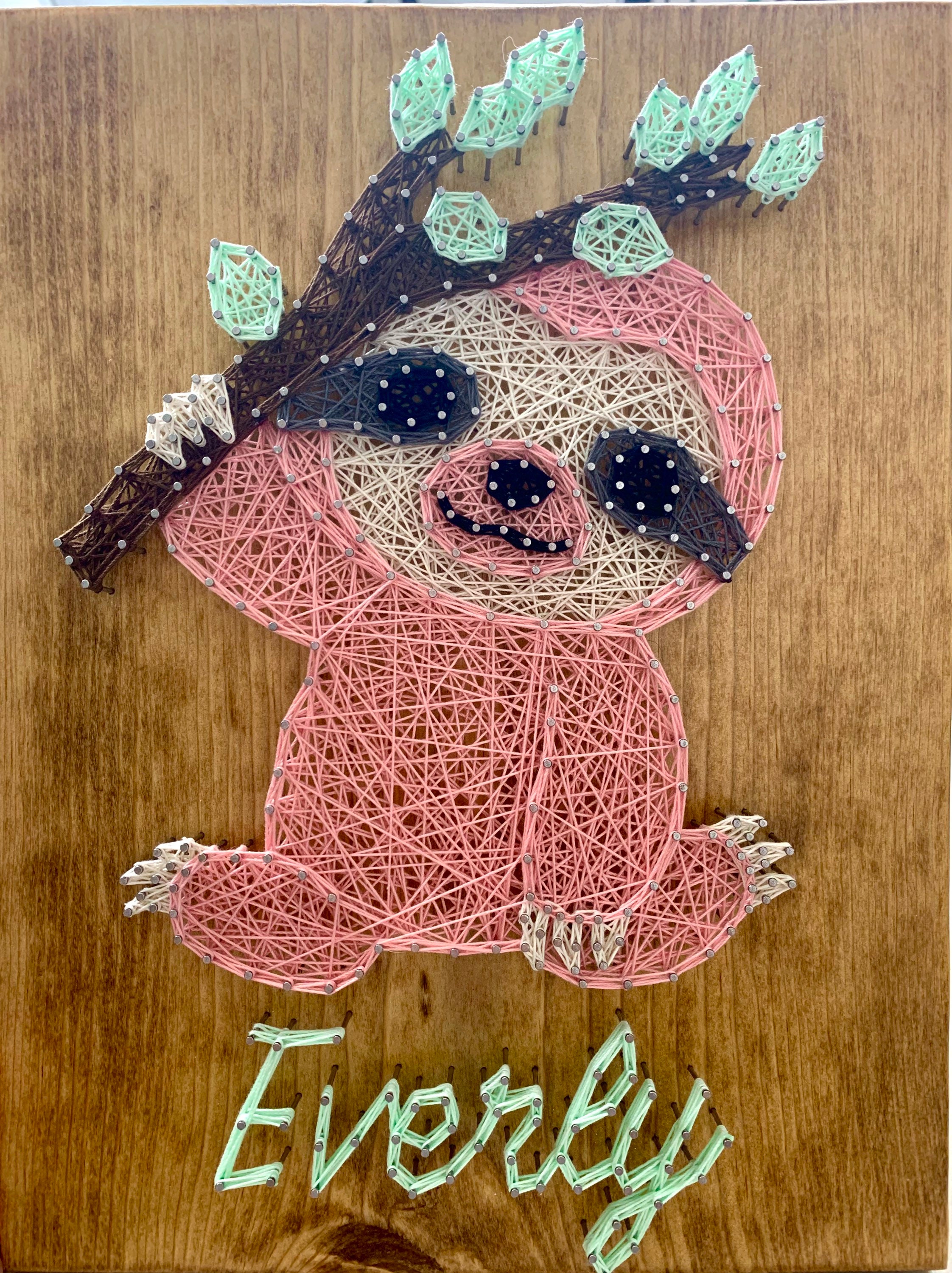 Baby Sloth String Art // Nursery Sloth | Etsy