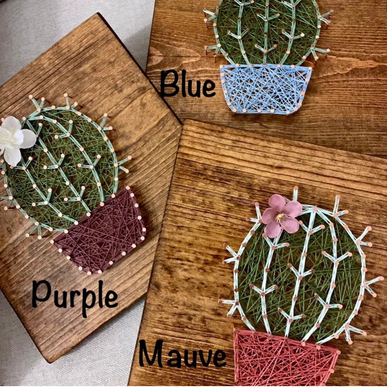 Cactus String Art // Succulent Decor - Etsy