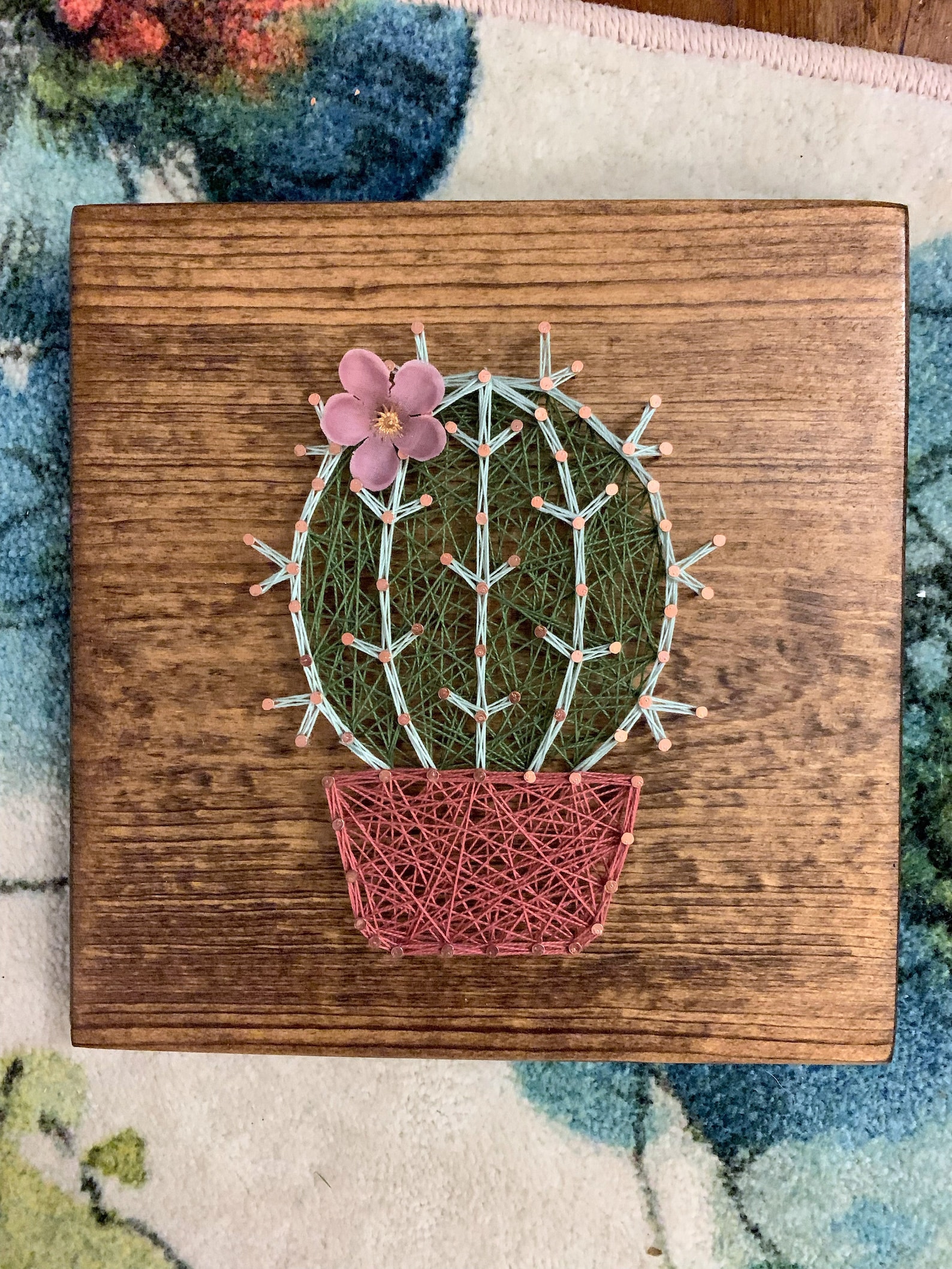 Cactus String Art // Succulent Decor | Etsy