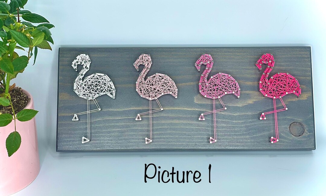 Flamingo String Art // 4 Flamingos Decor // Ombré Flamingo Decoration ...