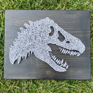 T-rex String Art // Dinosaur Fossil Art // Tyrannosaur Skeleton - Etsy
