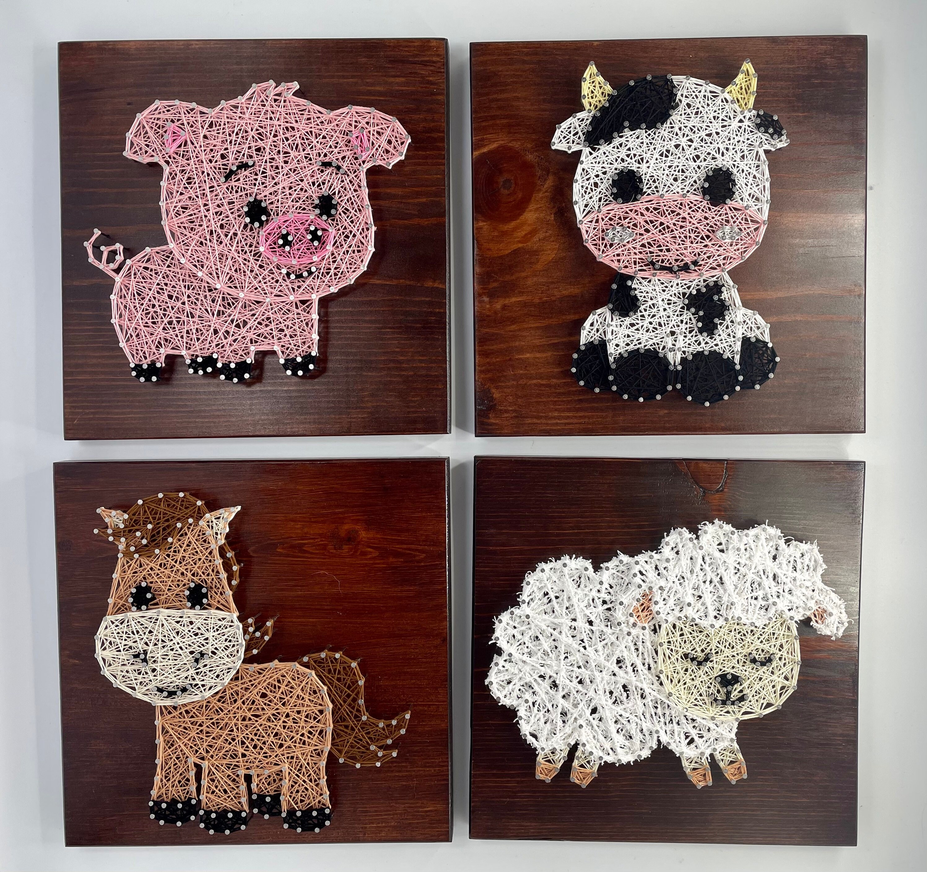 Farm Animal String Art // Horse Art // Pig Art // Sheep Art // | Etsy