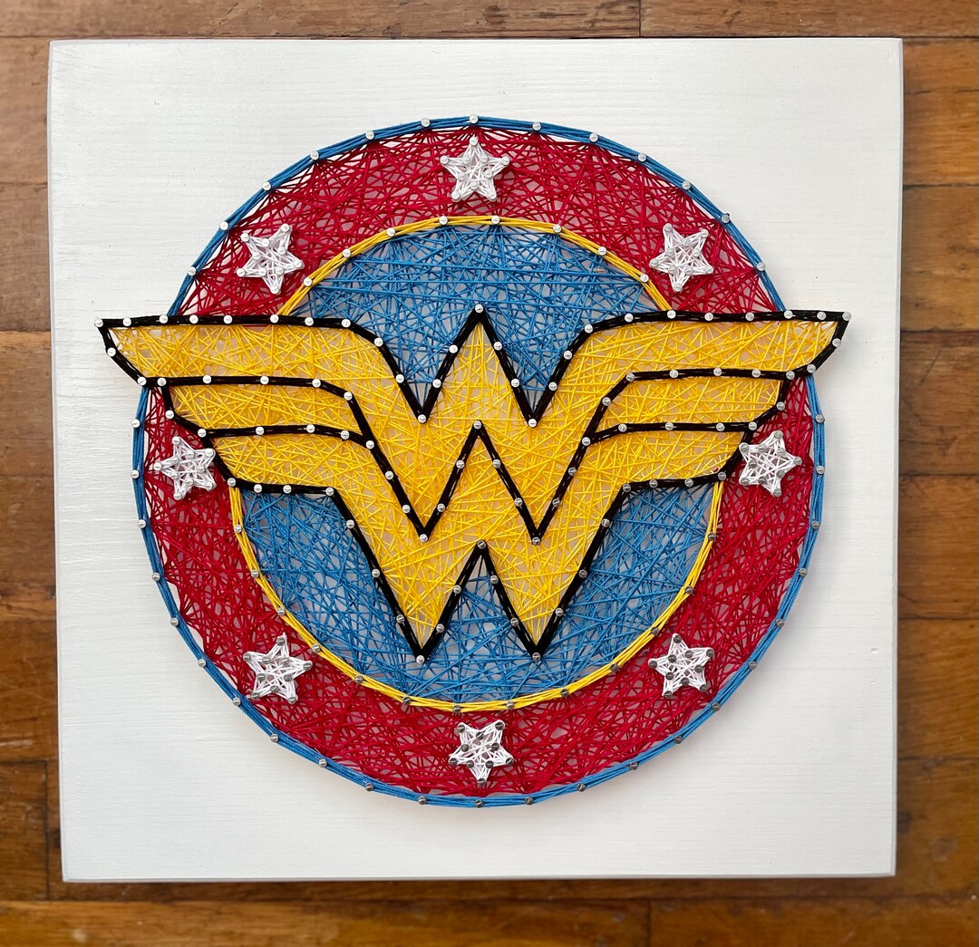 Superhero Wonder String Art // Woman Superhero Wall Art - Etsy