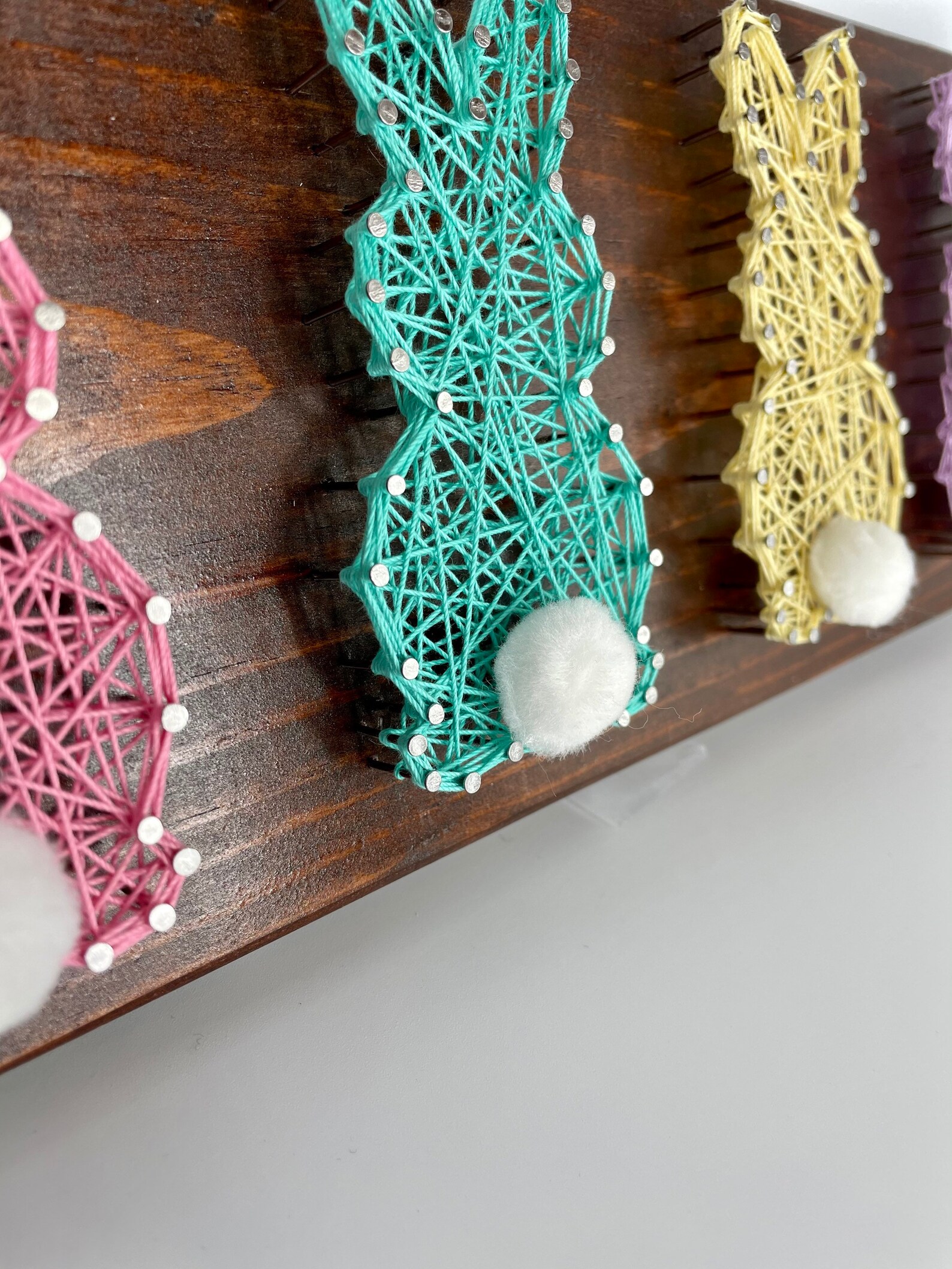 Easter Bunny String Art // Rainbow Bunnies | Etsy