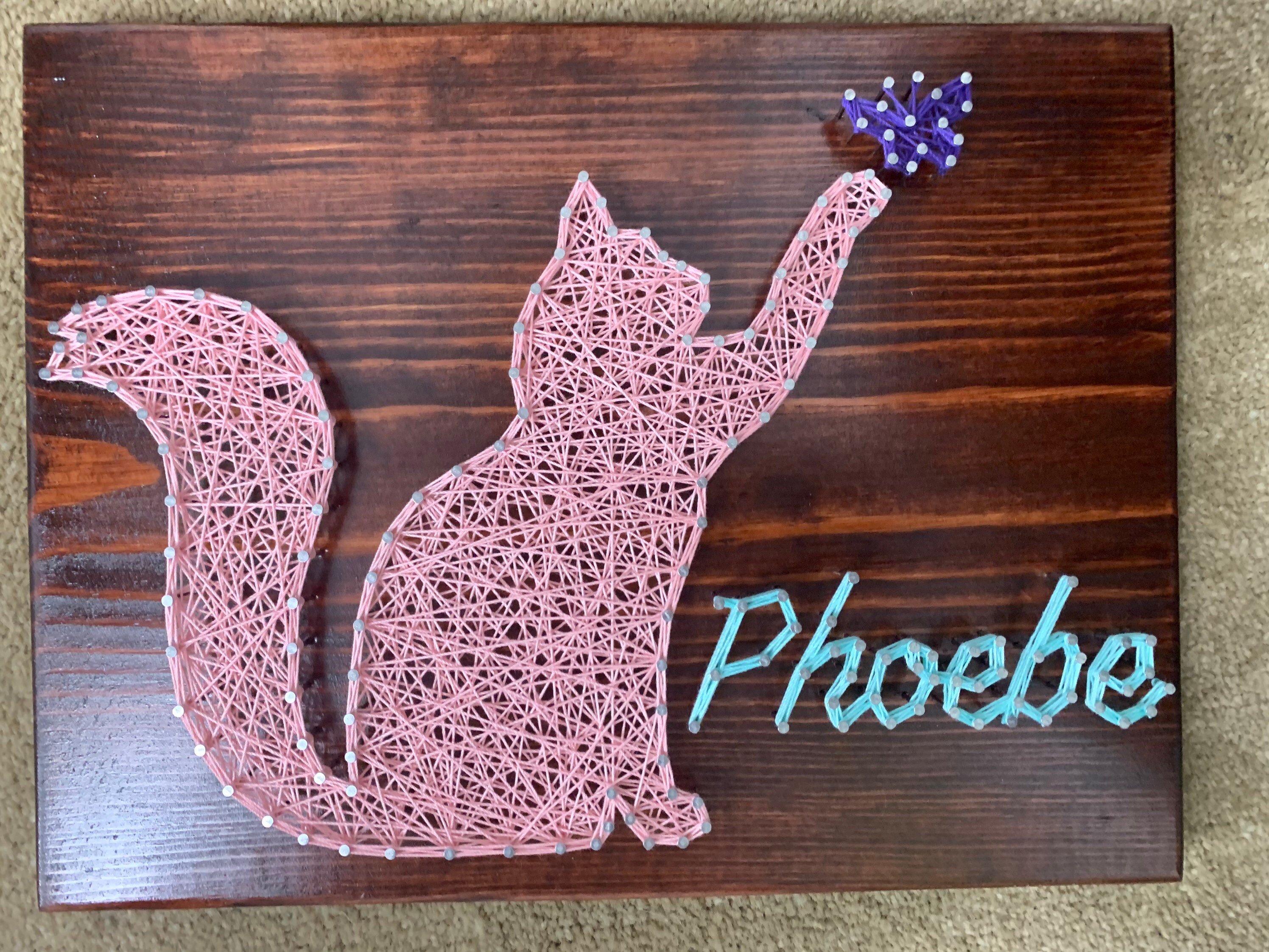 Cat and Butterfly String Art // Kitten Art - Etsy