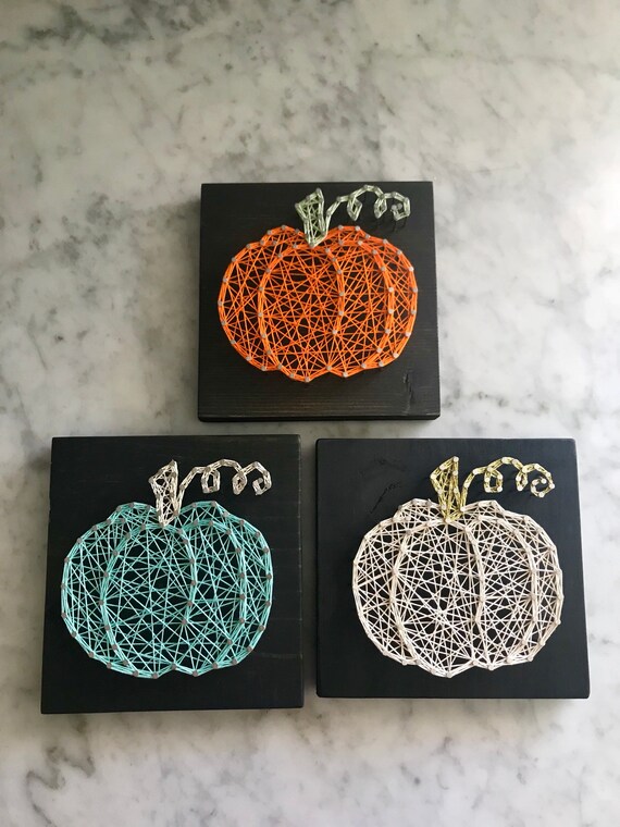 Fall Pumpkin String Art // Halloween Fall Decor - Etsy
