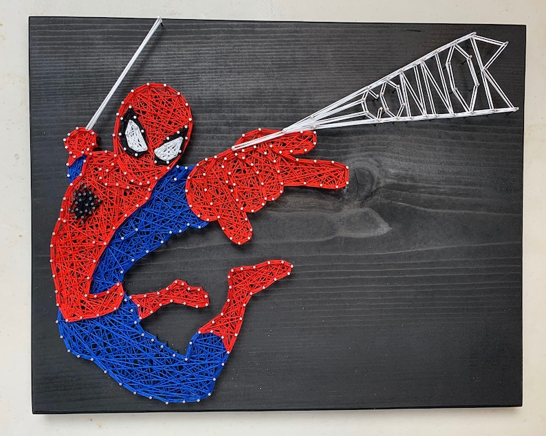 Spider-man String Art With Personalization - Etsy
