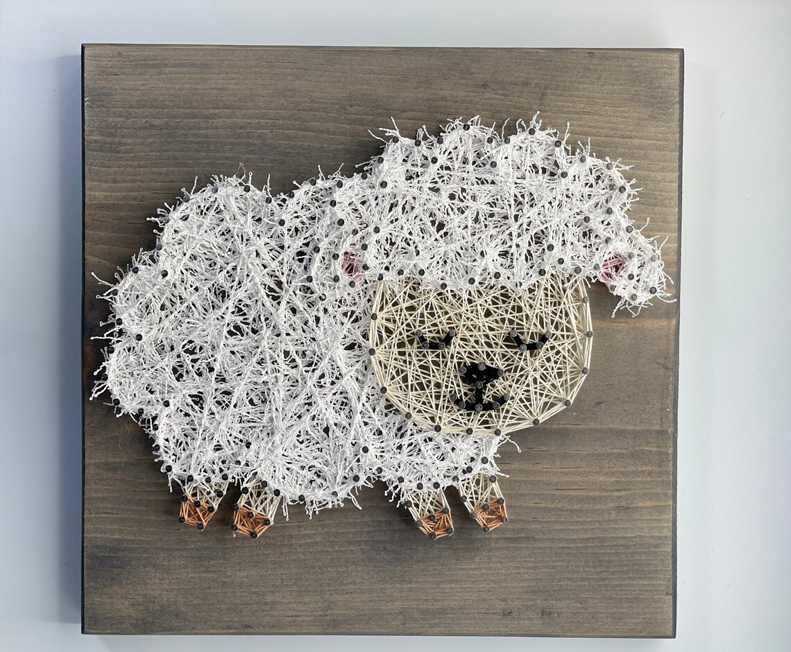 Farm Animal String Art // Horse Art // Pig Art // Sheep Art // - Etsy