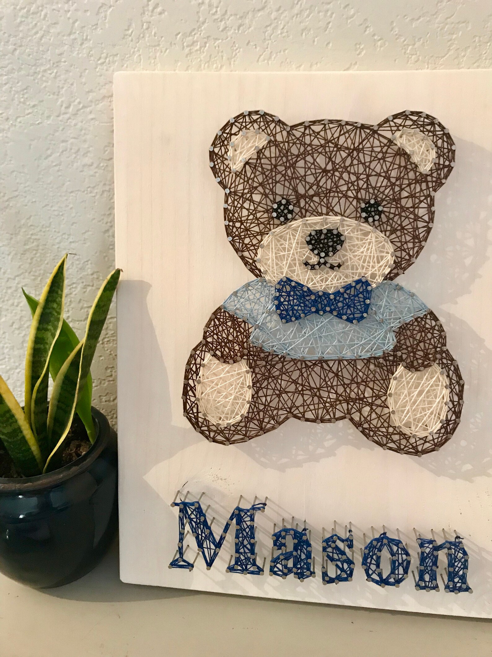 Teddy Bear String Art // Child's Name Personalized String | Etsy
