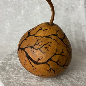 Faux Fractal Burning Technique on a Small Gourd trinket Box. Hand ...