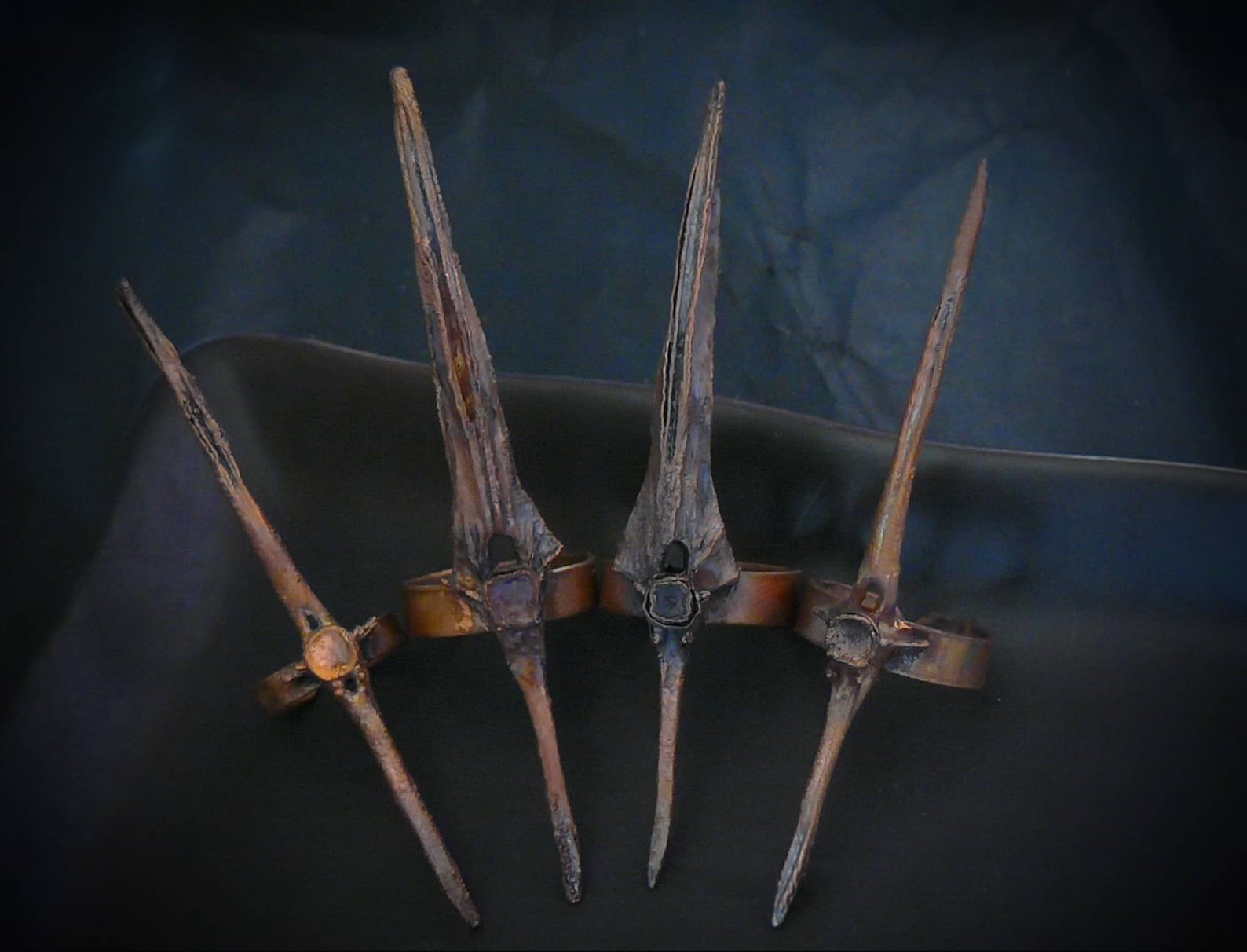 Electroformed Copper Fish Bone Ring Set - Post-apocalyptic Jewelry - Etsy