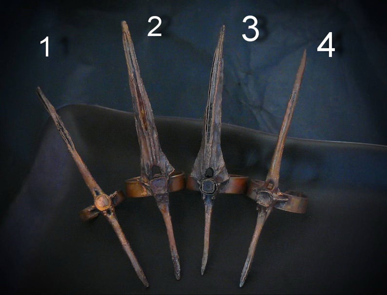 Electroformed Copper Fish Bone Ring Set - Post-apocalyptic Jewelry - Etsy