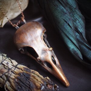 Halloween Present_real Bird Skull Pendant_copper-plated_electroformed ...