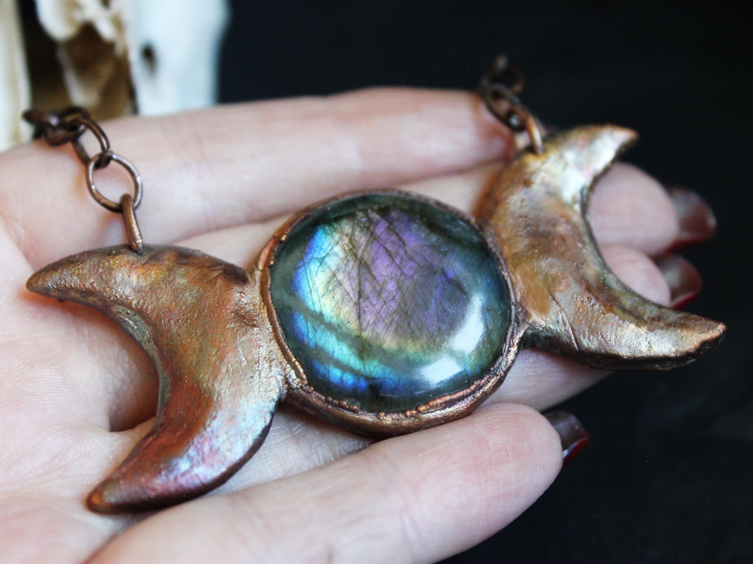 Wiccan jewelry witchcraft triple Goddess pendant amulet | Etsy