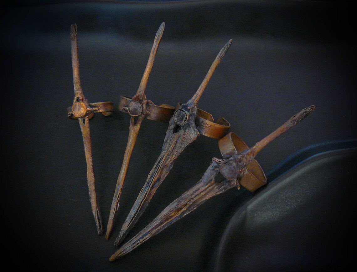 Electroformed Copper Fish Bone Ring Set - Post-apocalyptic Jewelry - Etsy