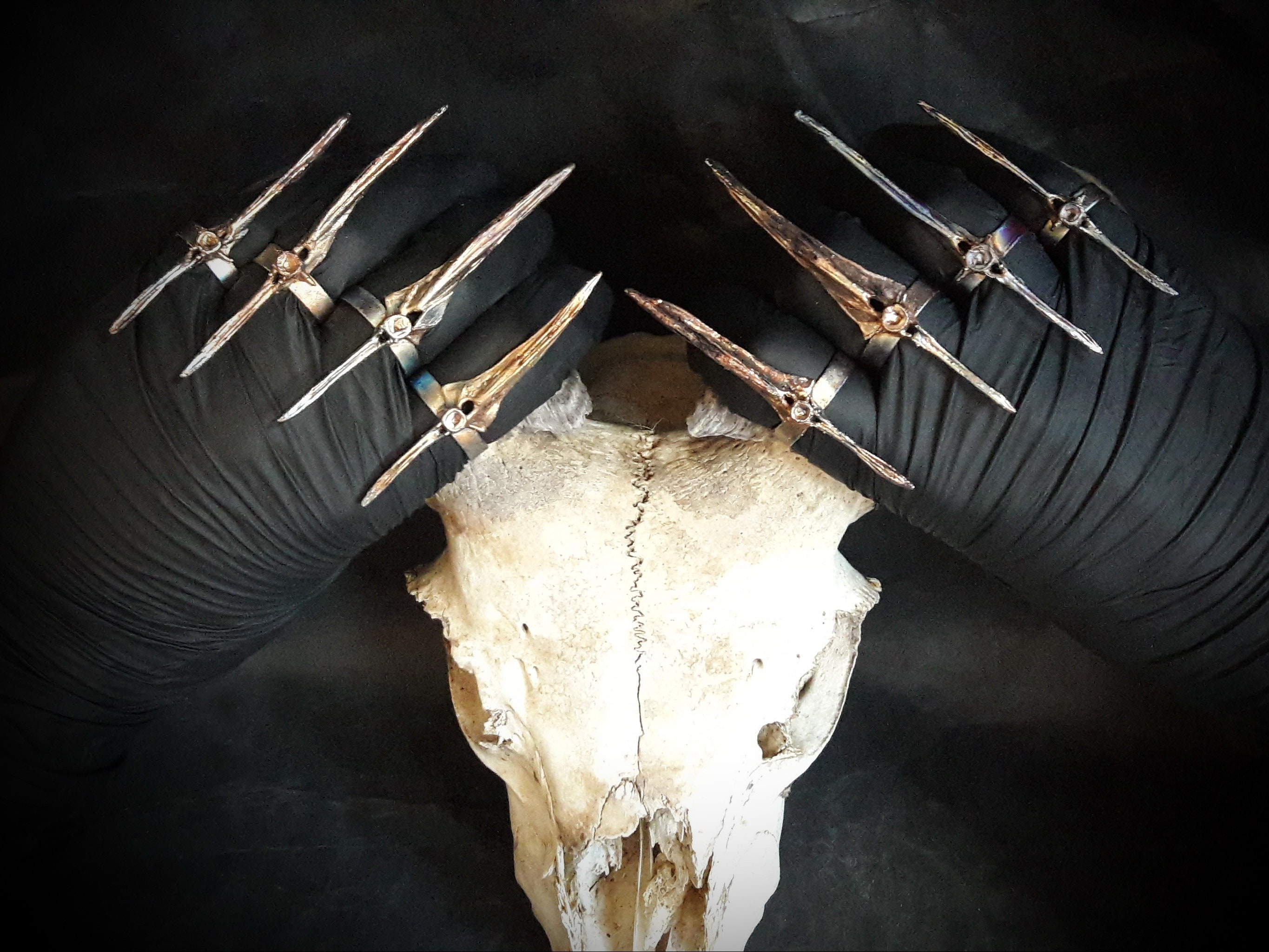 Electroformed Copper Fish Bone Ring Set - Post-apocalyptic Jewelry - Etsy