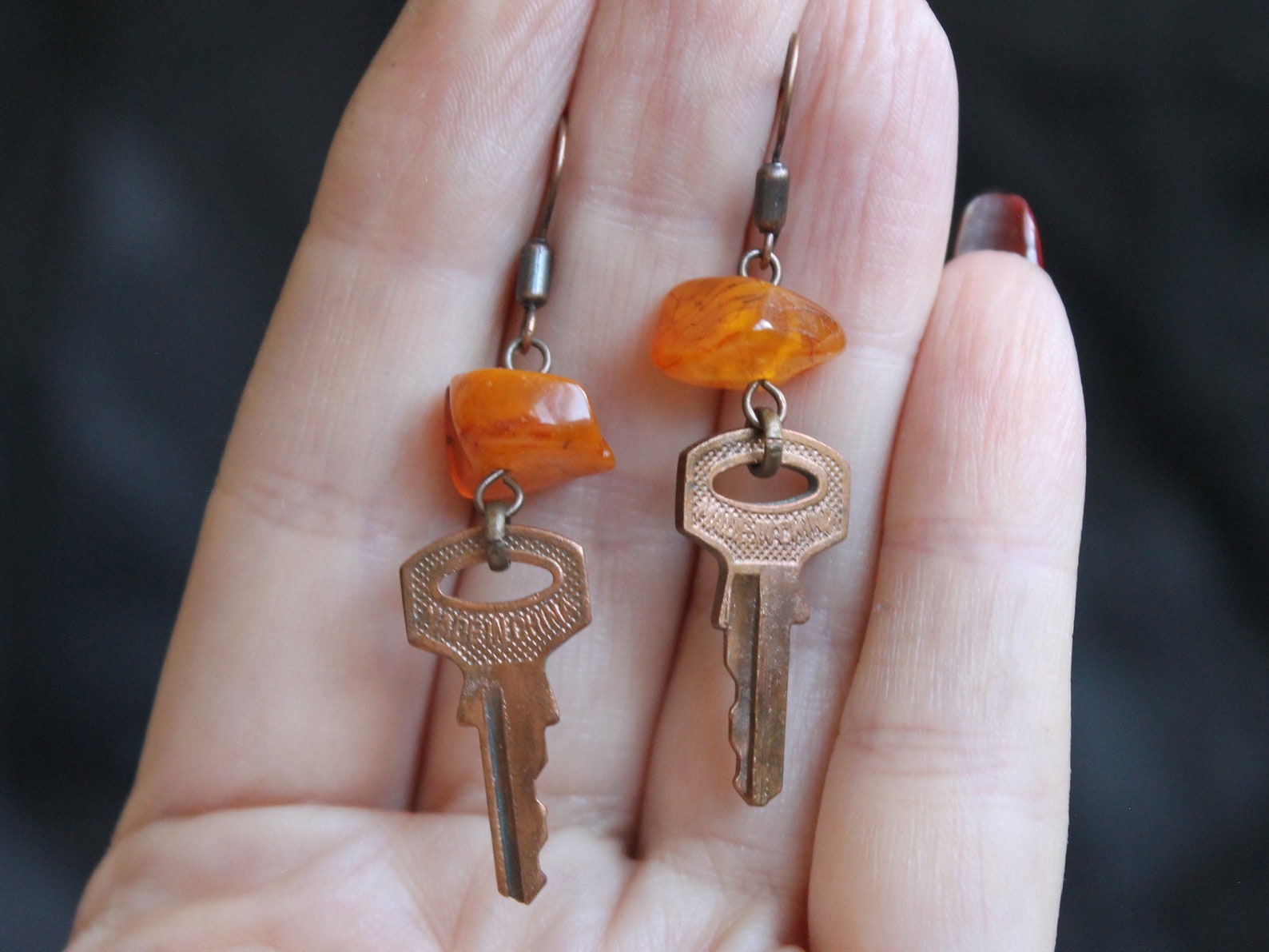 Witches Jewelry Electroformed Keys Earrings Talisman - Etsy