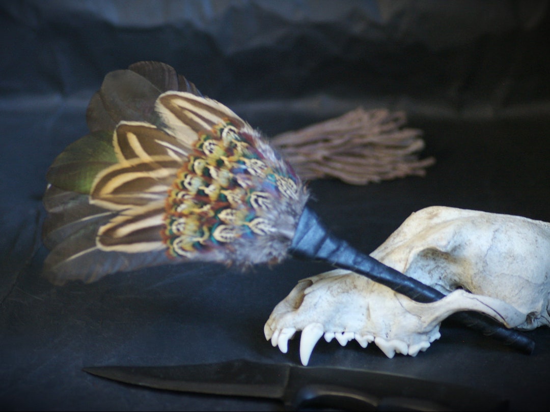 Wild Duck, Pheasant, Goose Feathers Smudge Fan_witchcraft_shaman_wiccan ...