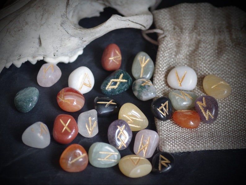 Multi сolor Rune Stone Healing Rune Stones 25 Rune Stones - Etsy
