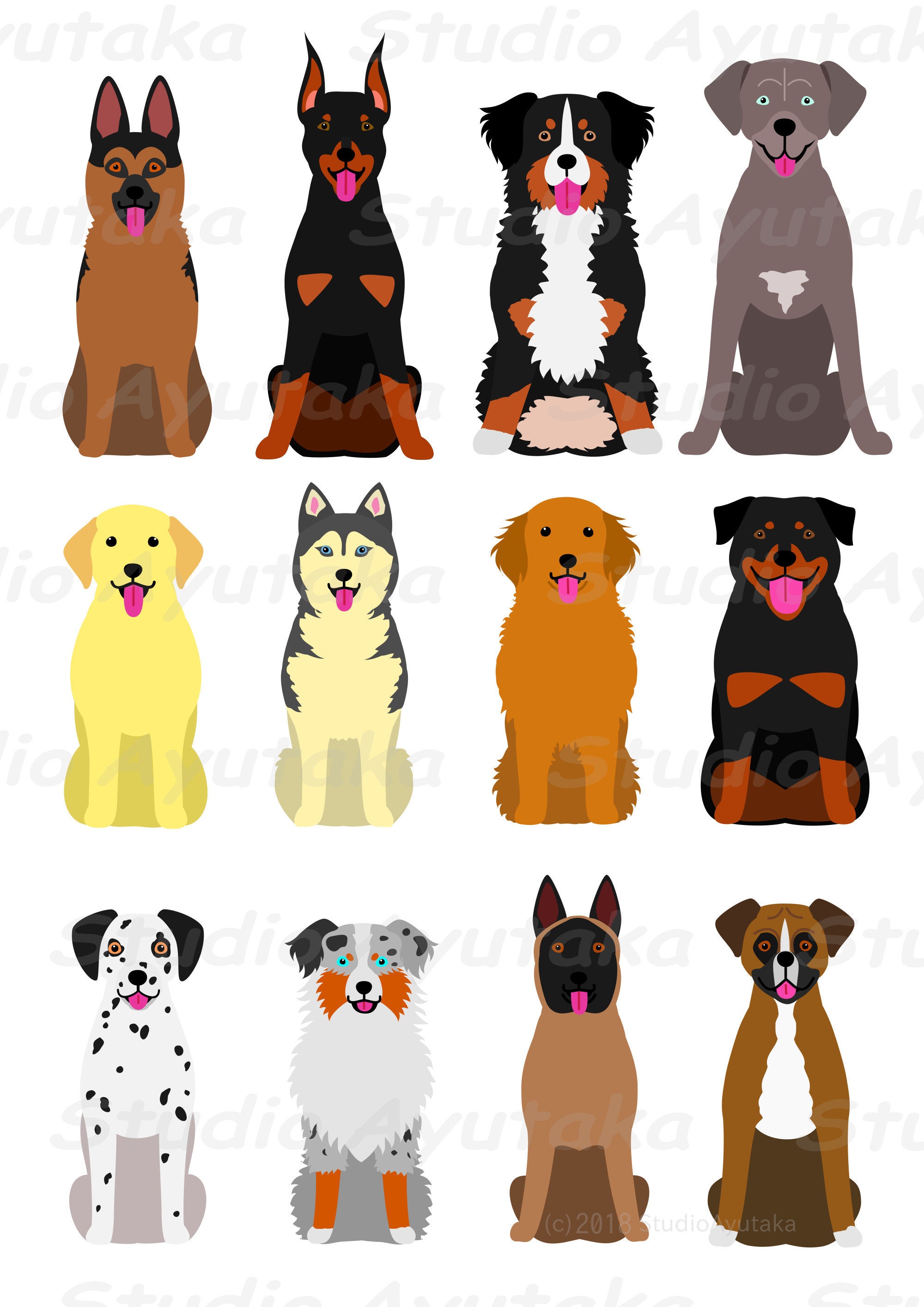 LMS Dogs Sitting Bundle 40 Dogs Sitting Set Svg Png - Etsy