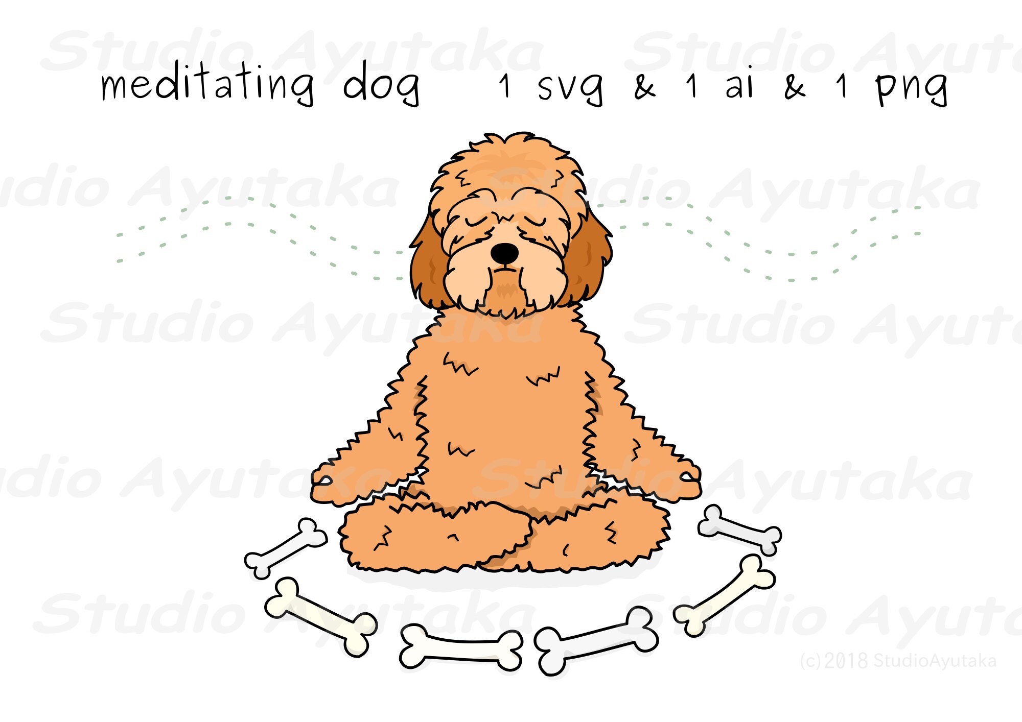 Perro meditando svg png ai - Etsy México